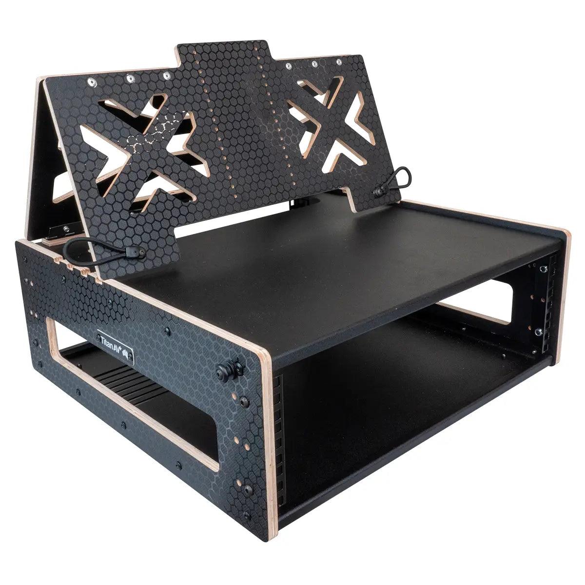 3RU Broadcast Flight Rack with Monitor Mount – Titan AV